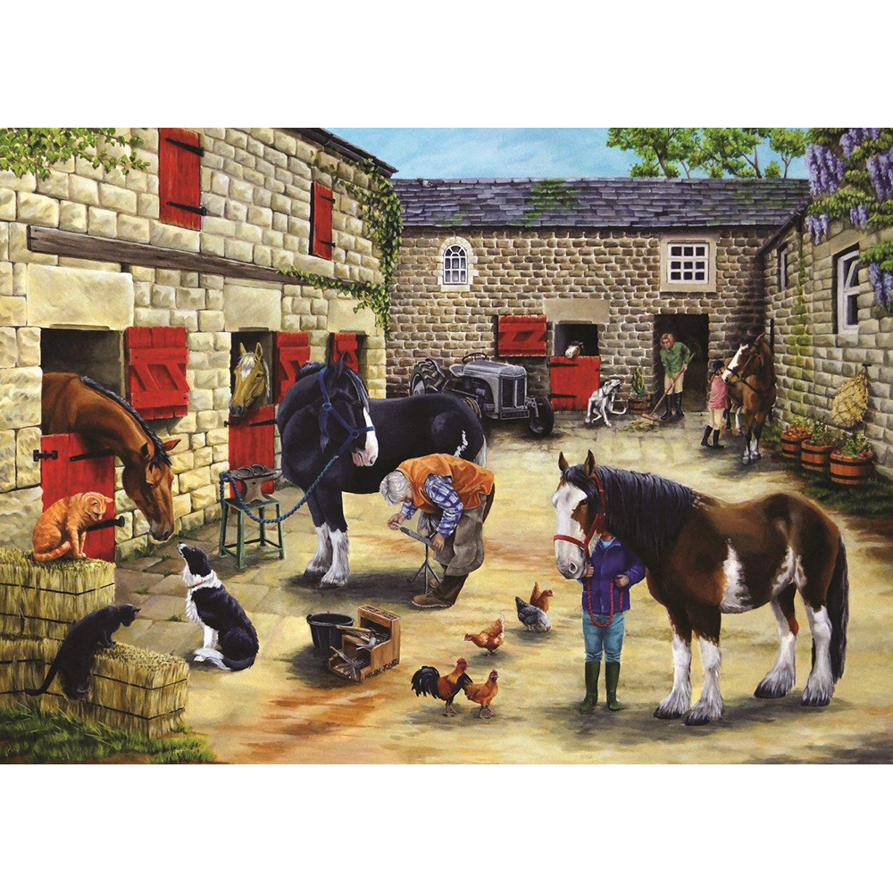 Farrier's Visit – 500 Piece Jigsaw Puzzle (HOP) – 🧩 Puzzles Galore