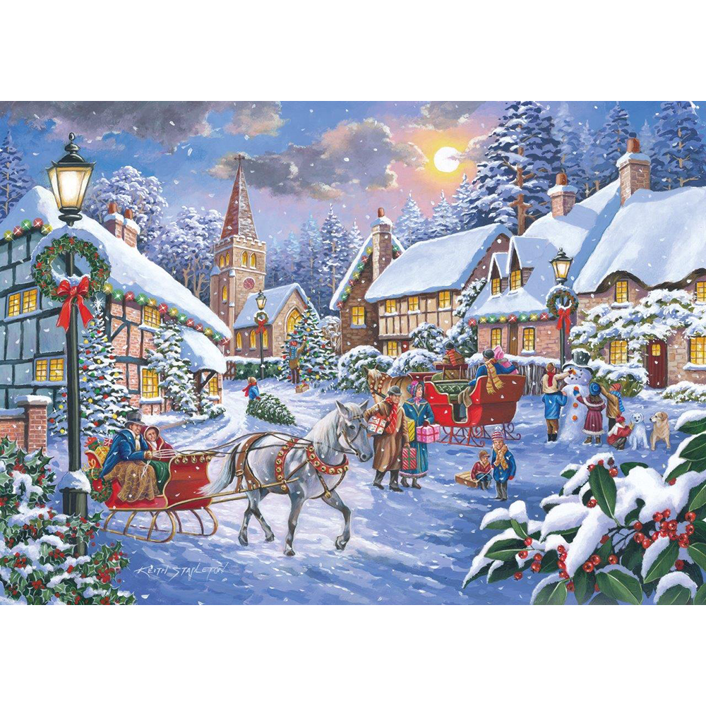 Jingle Bells – 1000 Piece Jigsaw Puzzle (HOP) – 🧩 Puzzles Galore