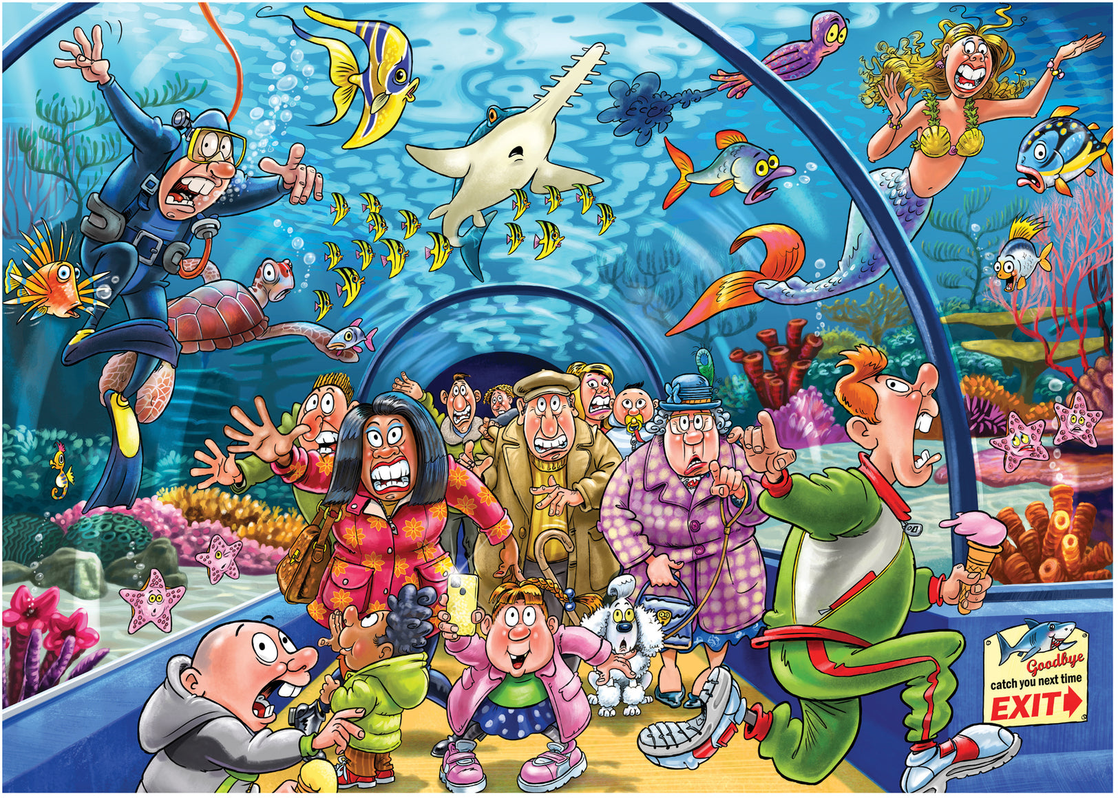 Wasgij - Original 43 - Aquarium Antics - 1000 Piece Jigsaw Puzzle – 🧩 ...