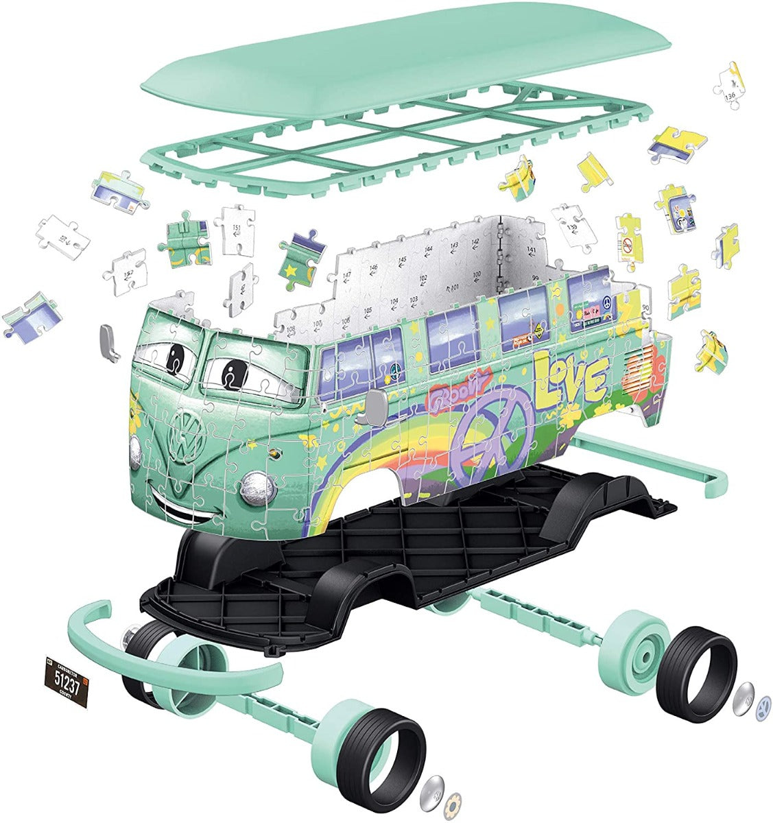 Ravensburger Disney Pixar Cars Filmore - VW T1 Camper Van, 162 Piece 3 ...